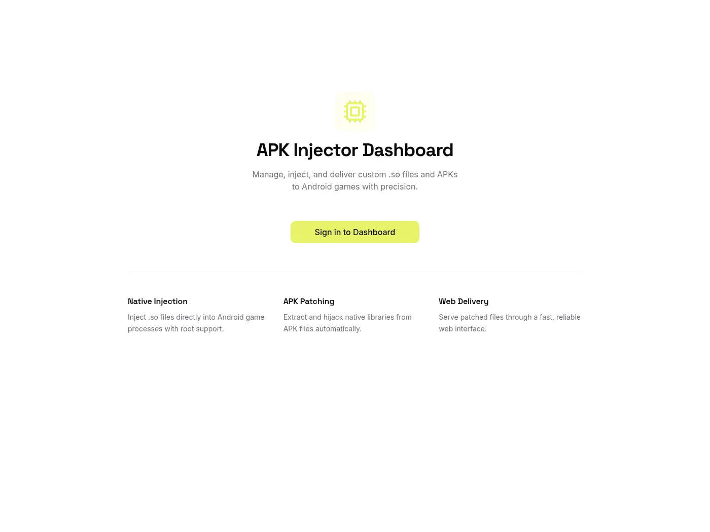 APK Injector Dashboard