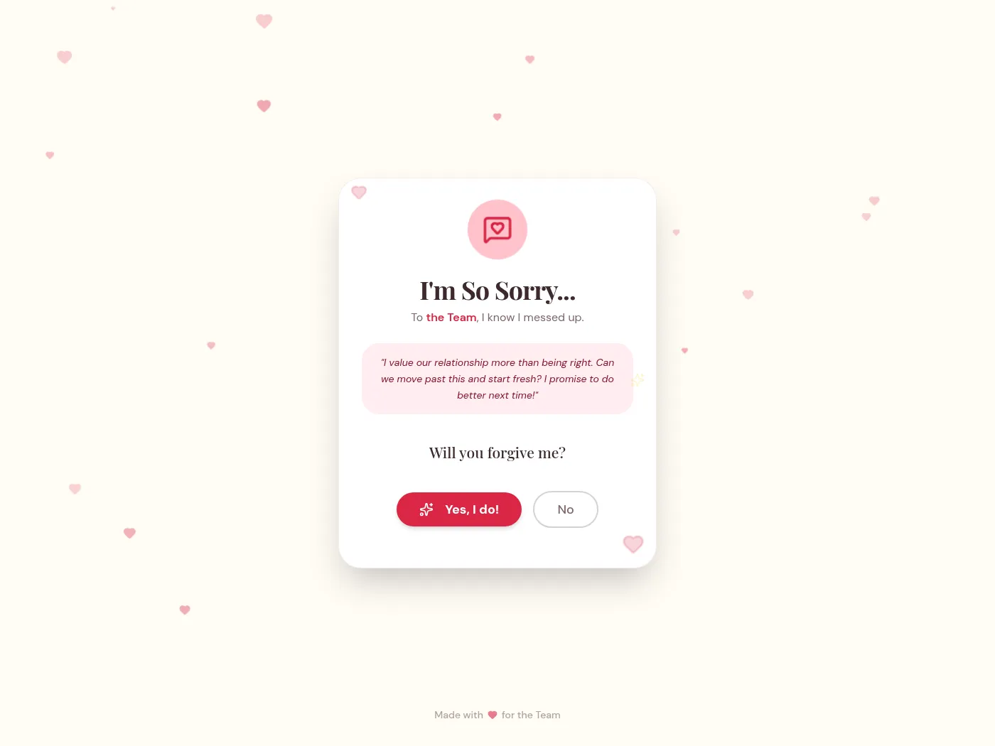Apology With Love
