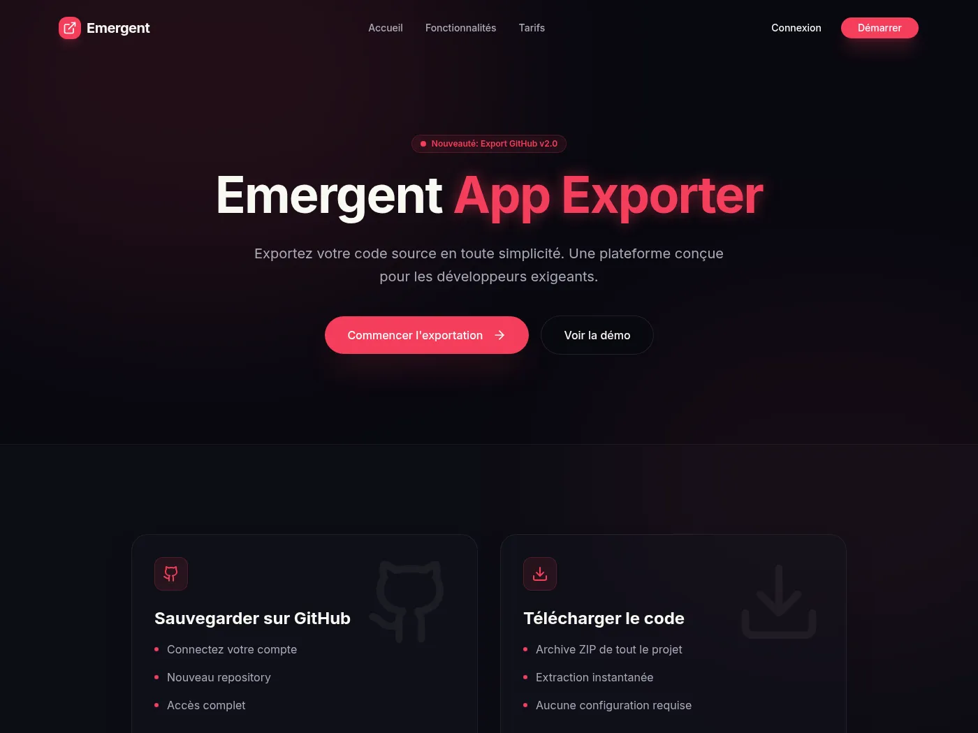 Emergent App Exporter