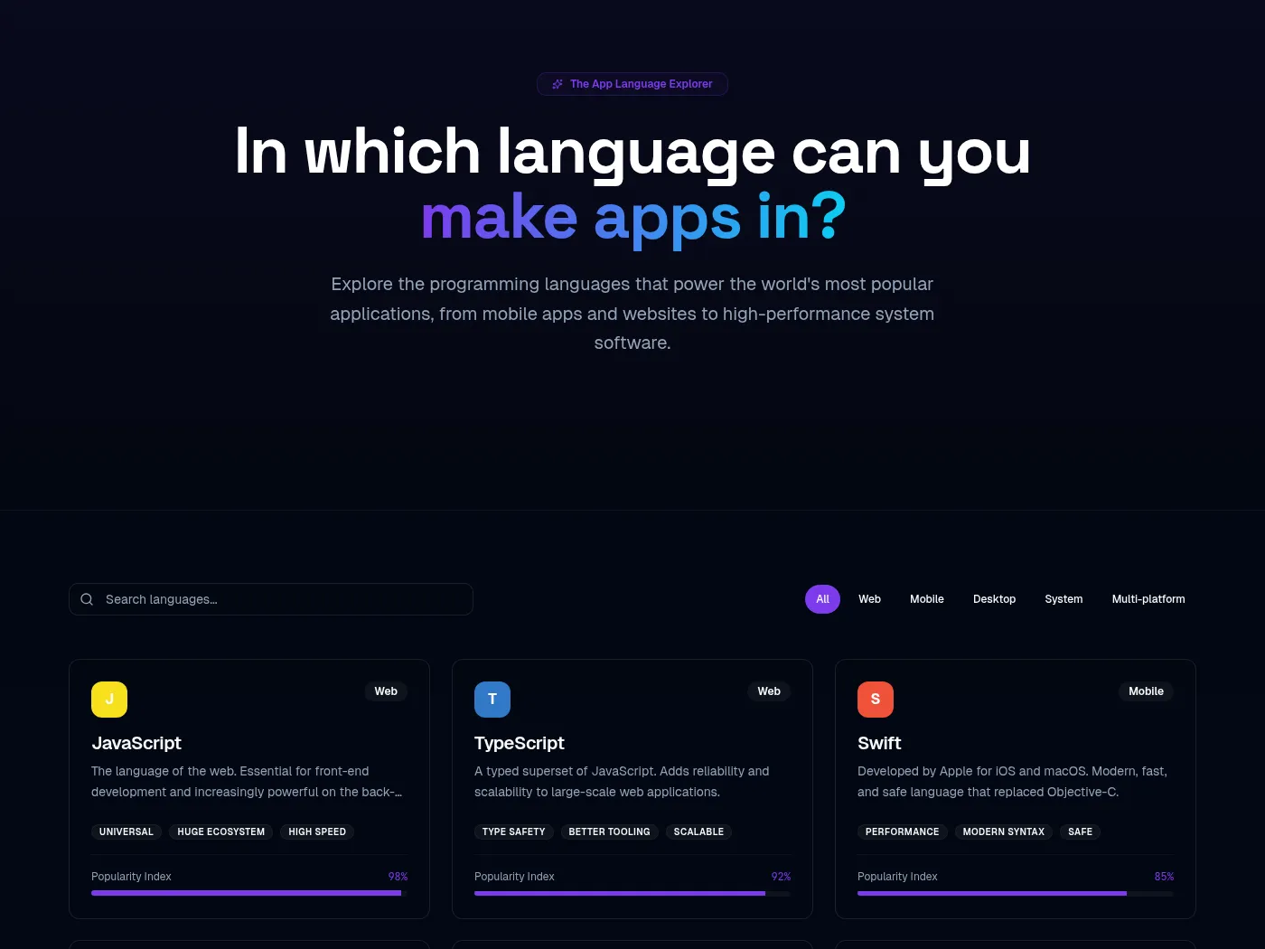 App Language Explorer