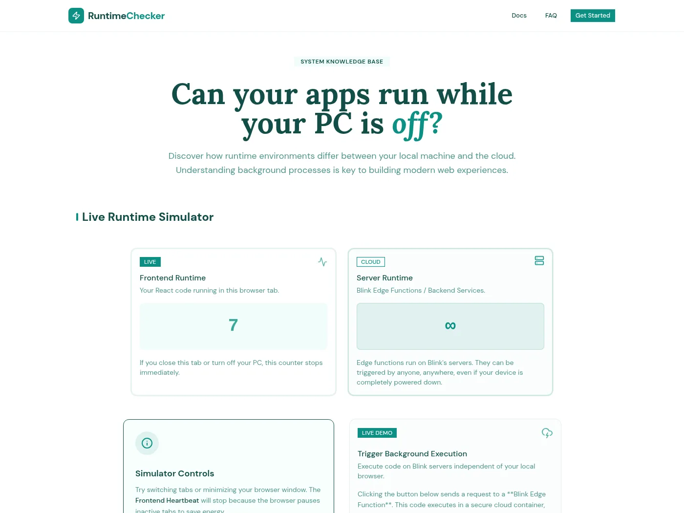 App Runtime Checker