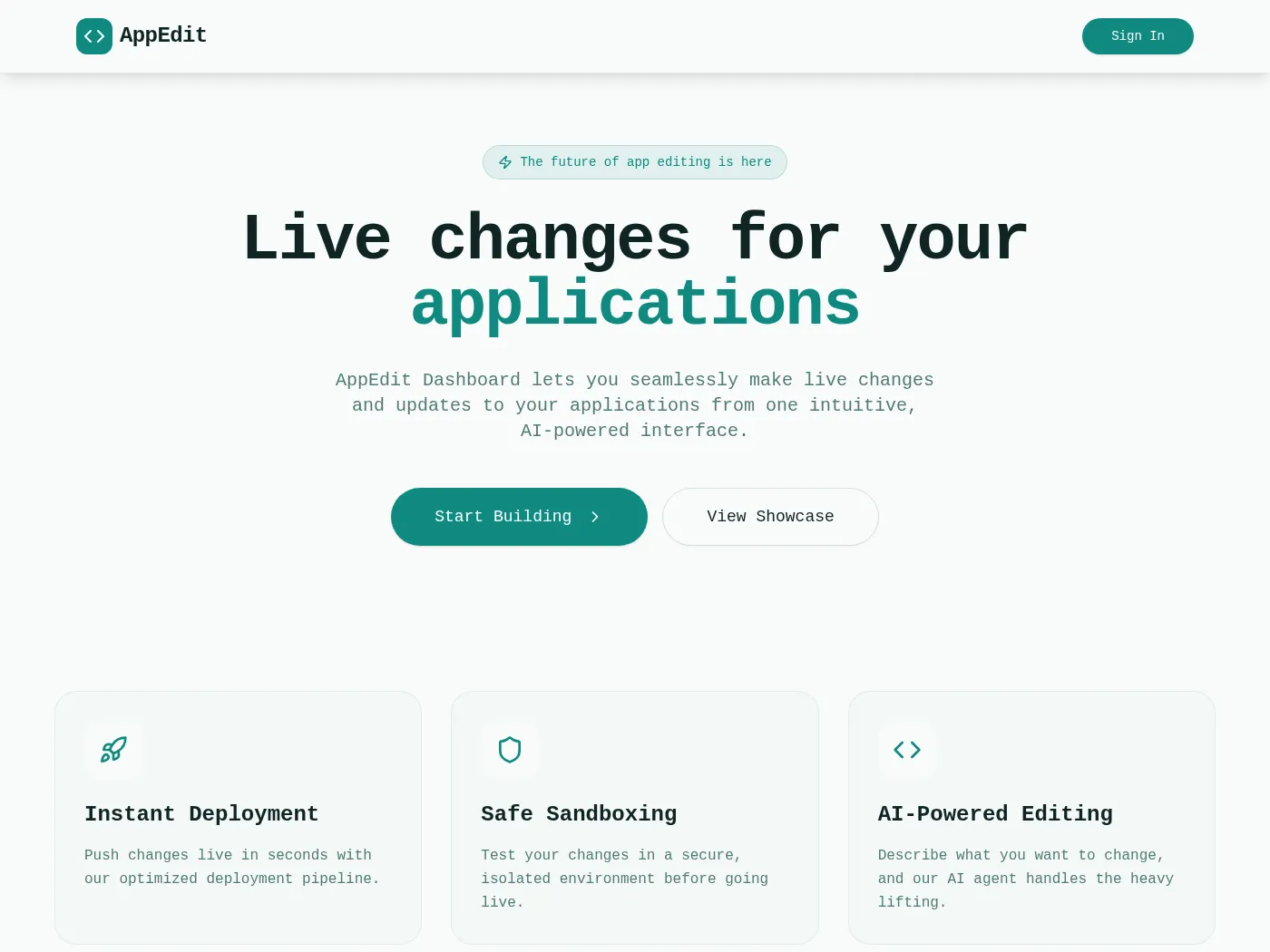 AppEdit Dashboard