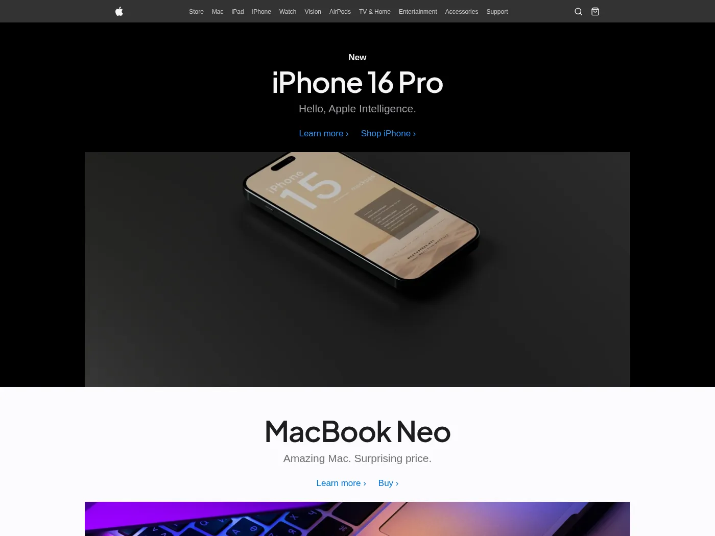 Apple Inspired Homepage