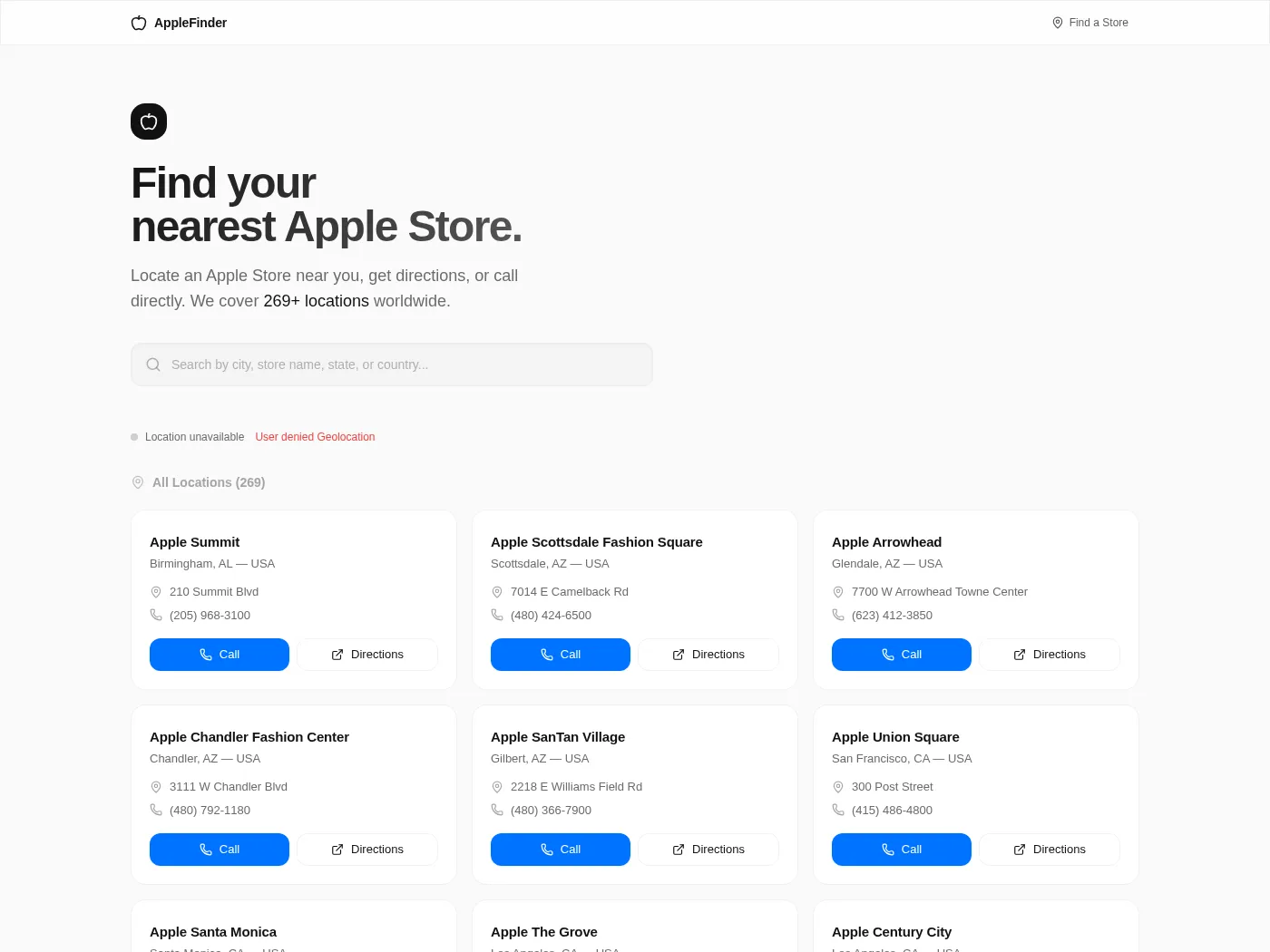 AppleFinder Store Locator
