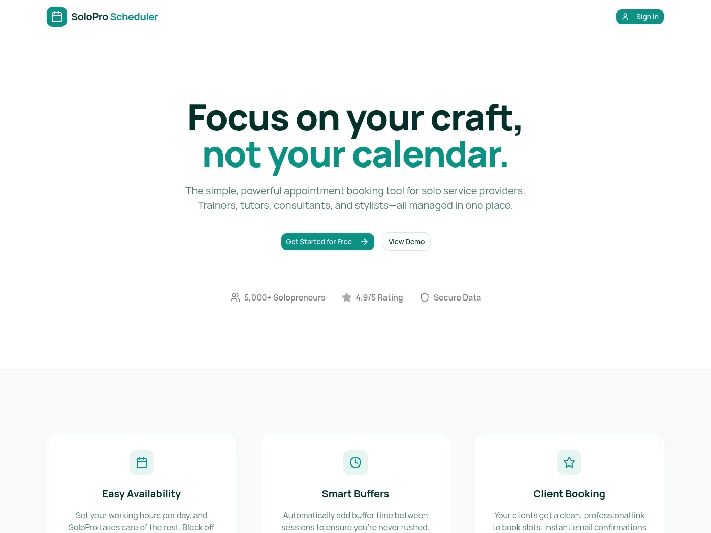 SoloPro Scheduler