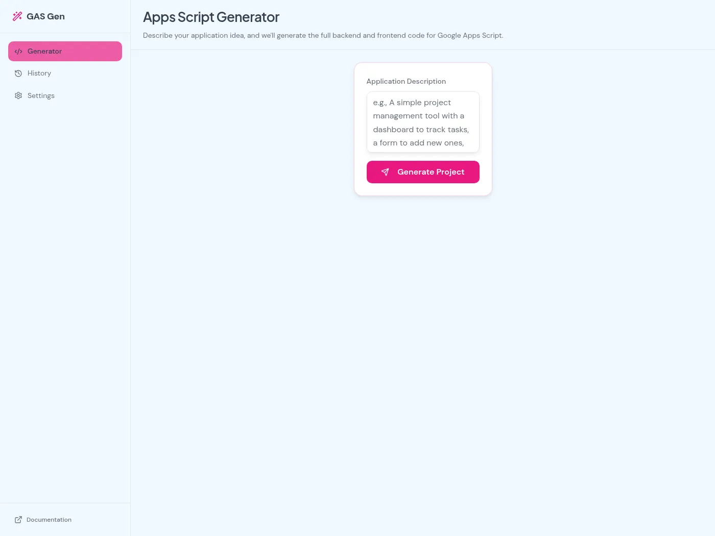 Apps Script Code Generator
