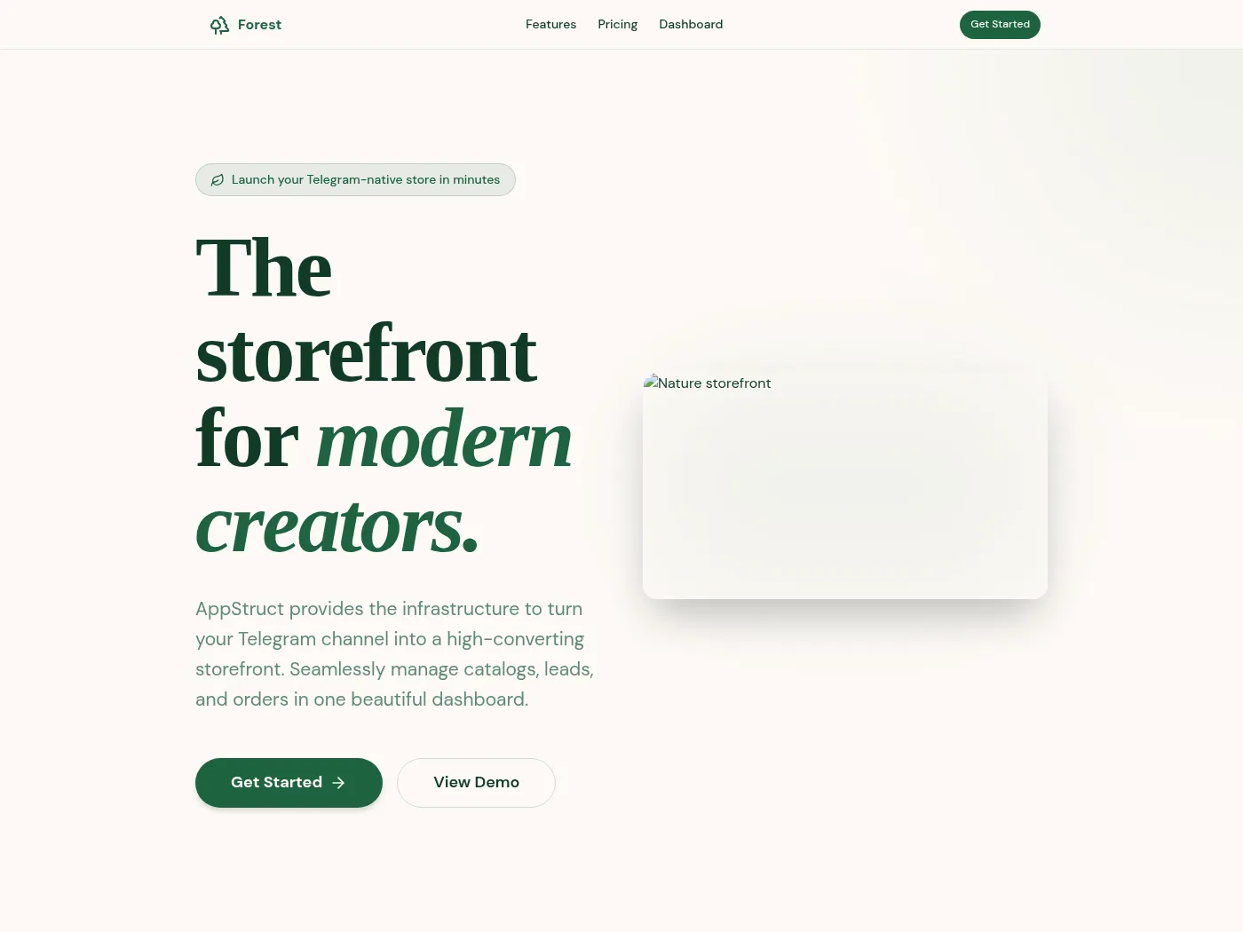 AppStruct Telegram Storefronts