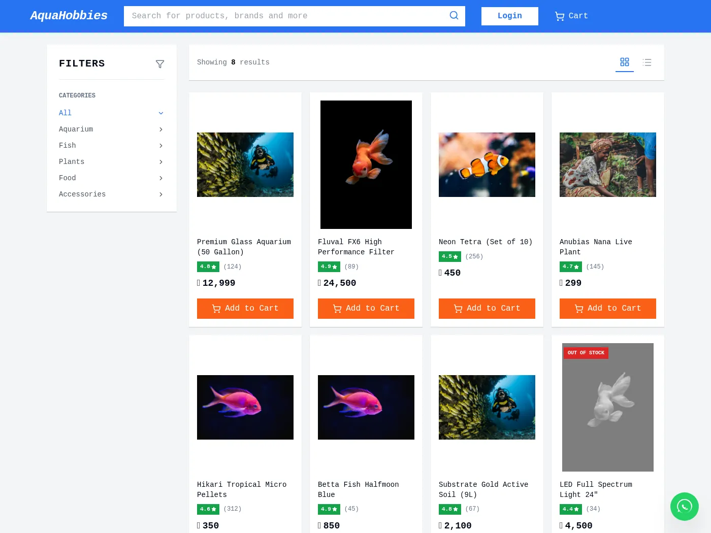 AquaHobbies Ecommerce