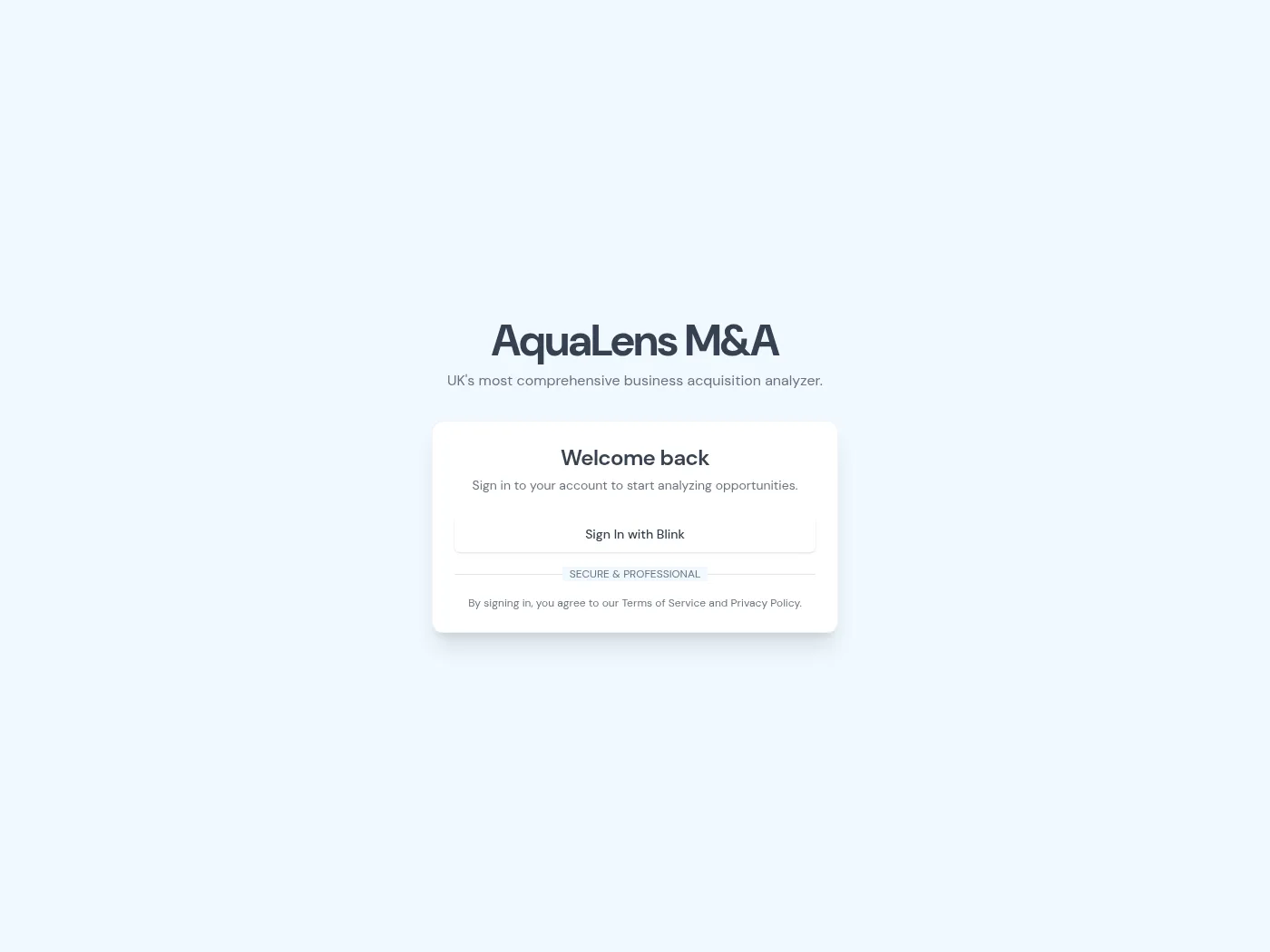 AquaLens M&A Analyzer