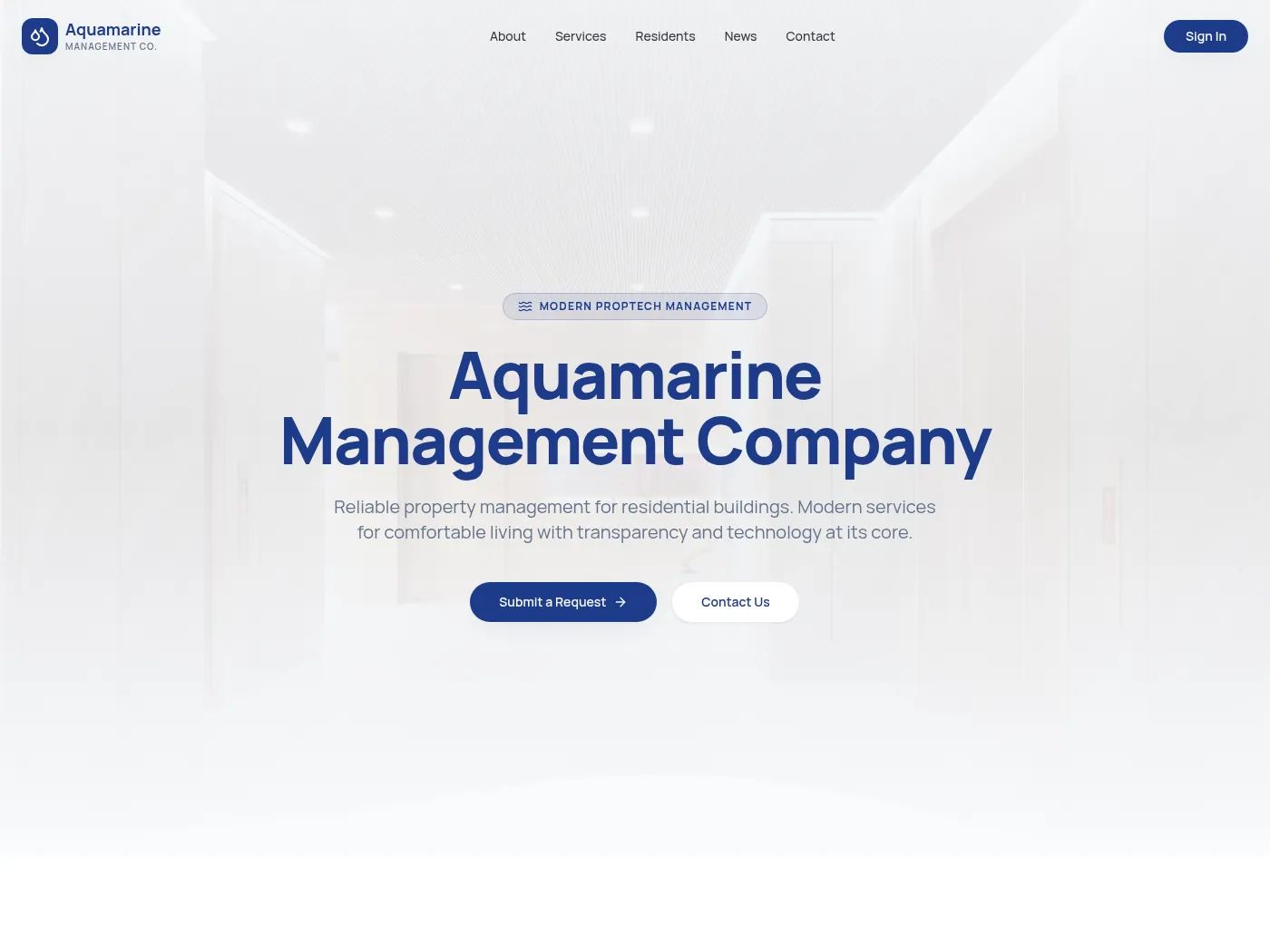 Aquamarine PropTech Site