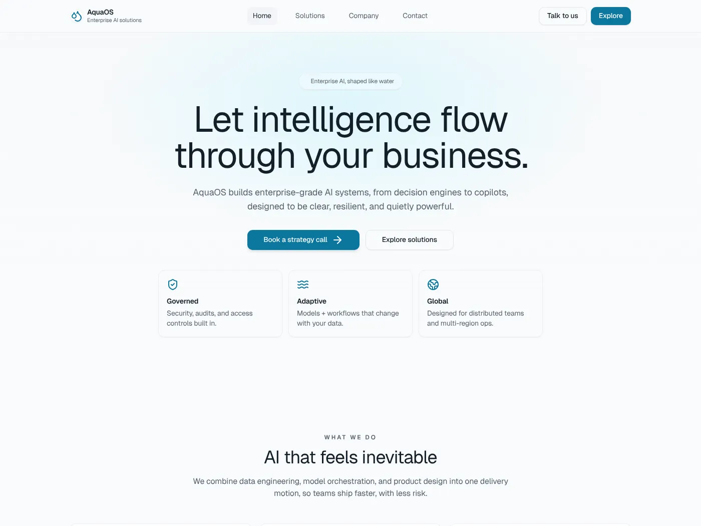 AquaOS AI Solutions Site