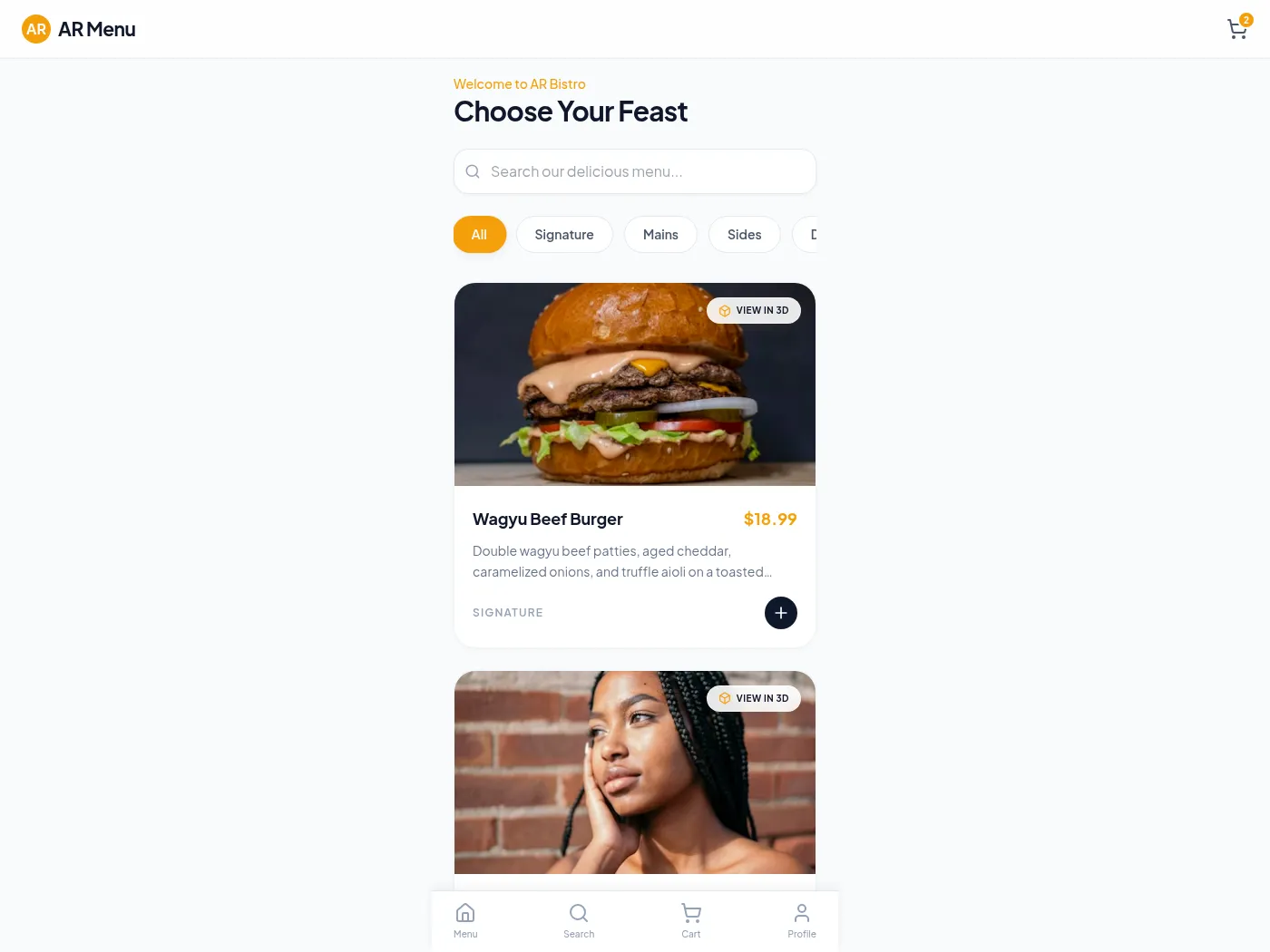 AR Menu Manager