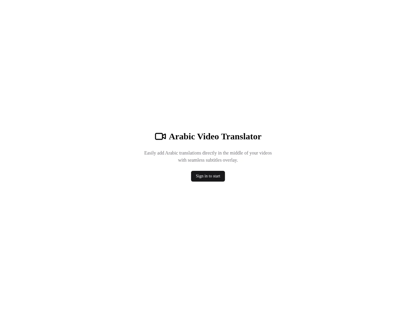 Arabic Video Translator