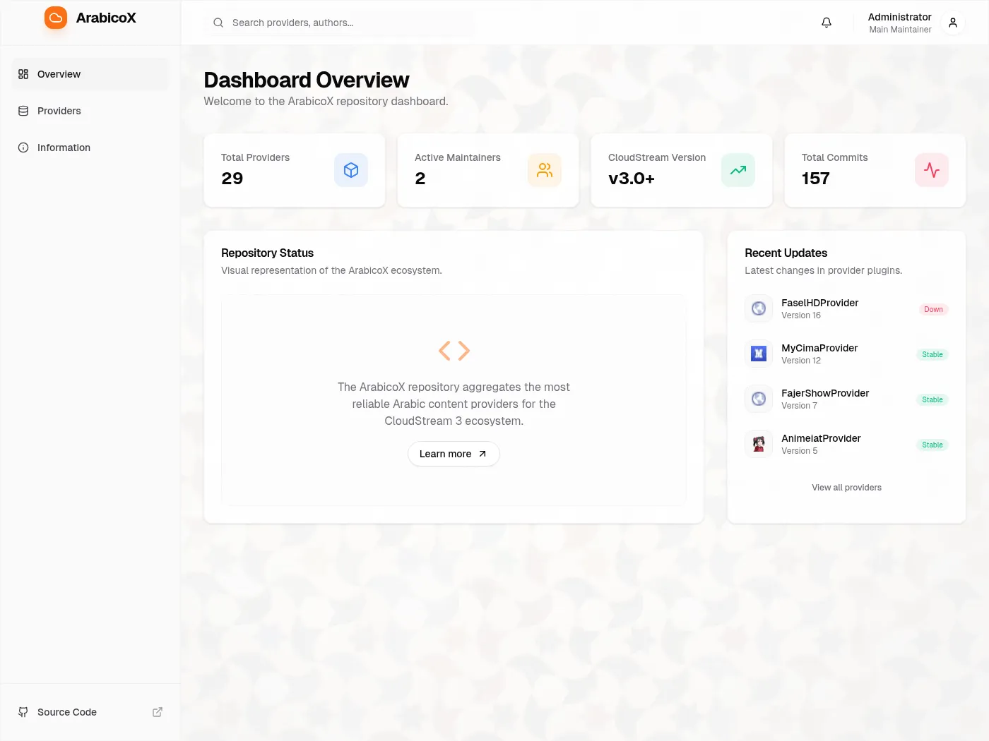 ArabicoX Dashboard