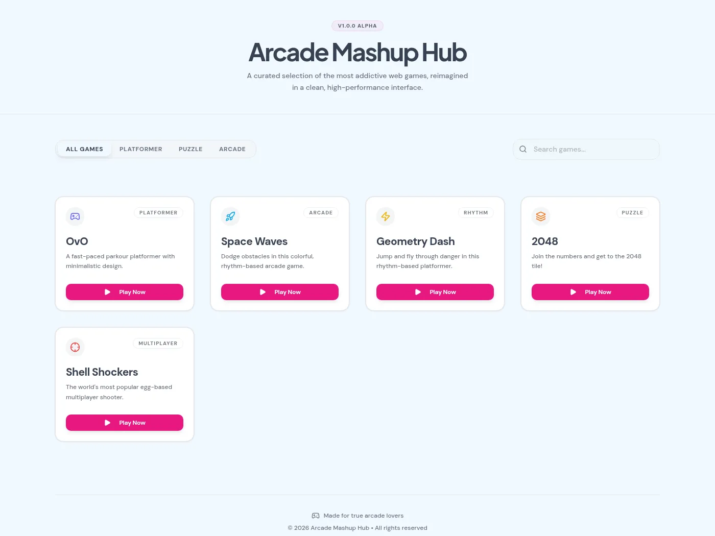 Arcade Mashup Hub