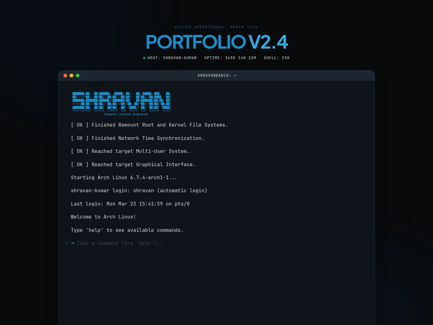Arch Terminal Portfolio