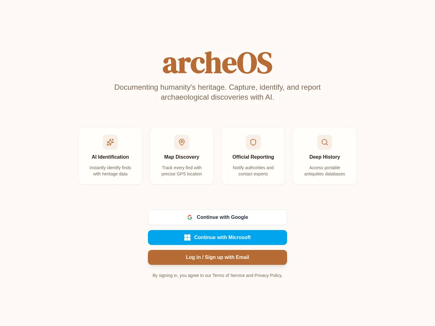 archeOS Discovery App