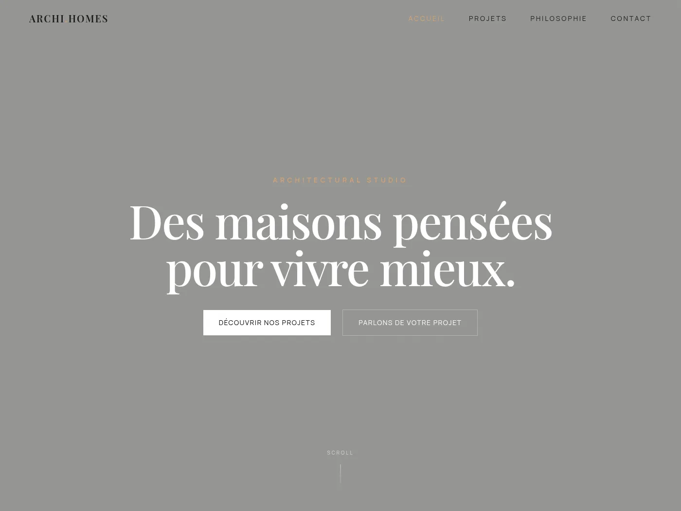 Architectural Homes Web Experience