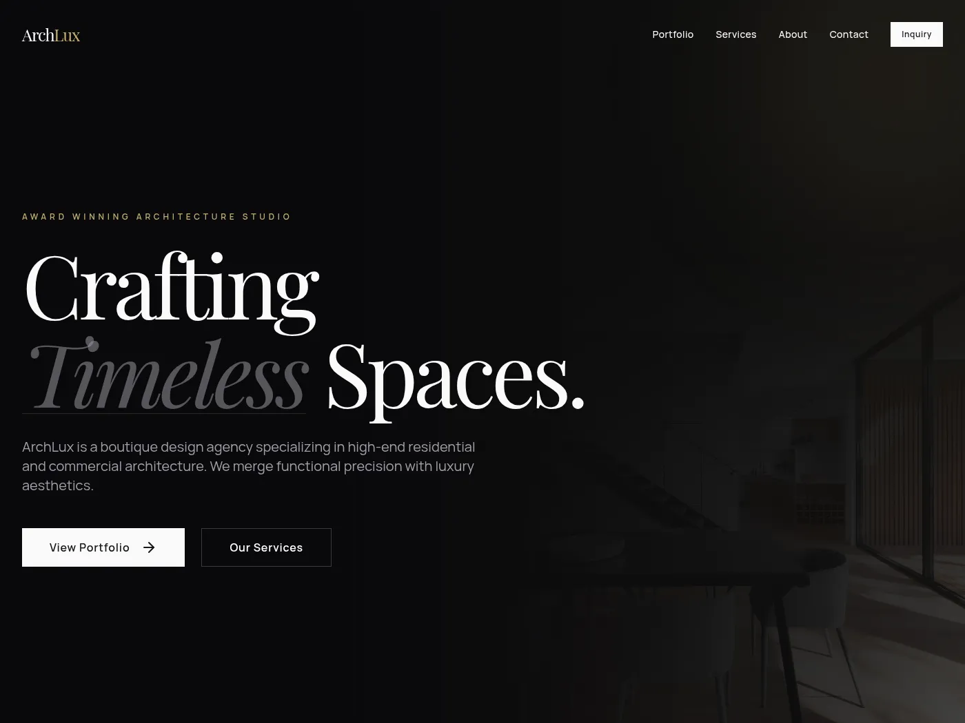 ArchLux Landing Page