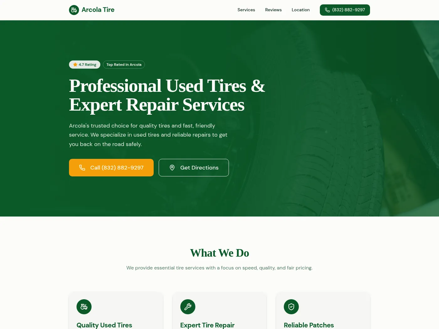 Arcola Tire Service Web