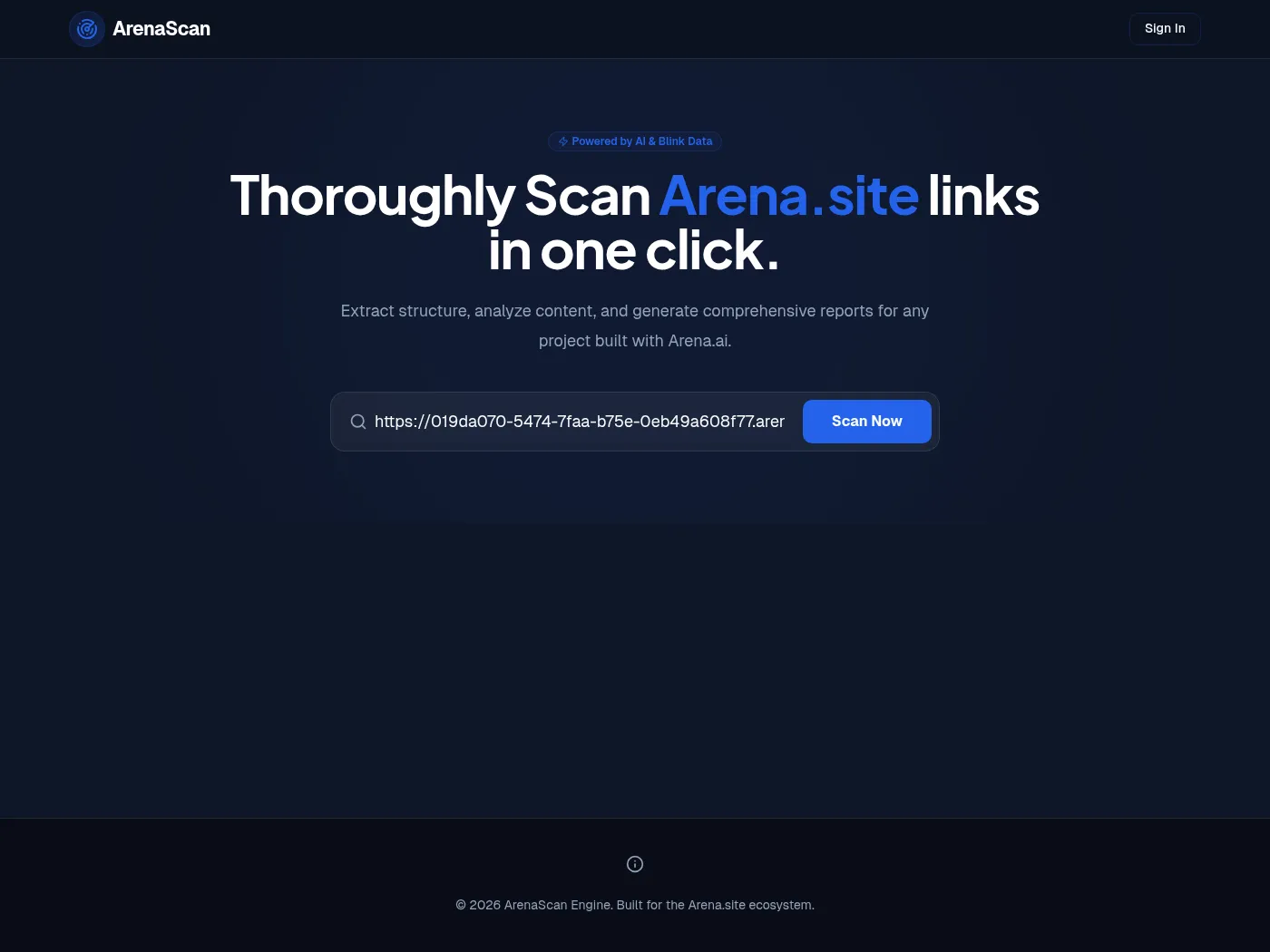 Arena Site Scanner