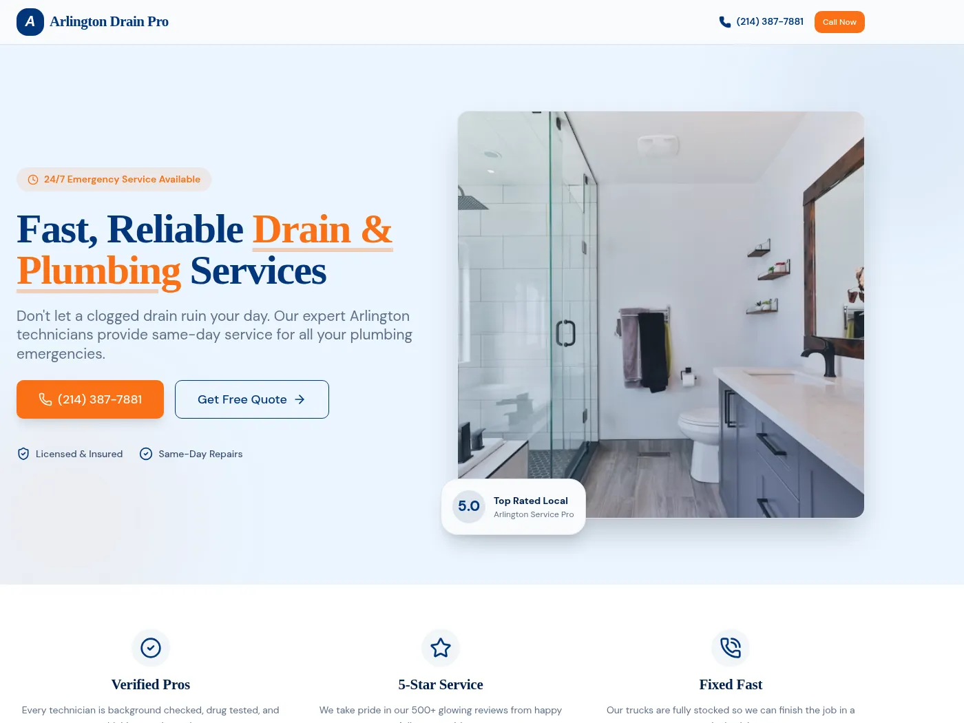 Arlington Drain Pro Site
