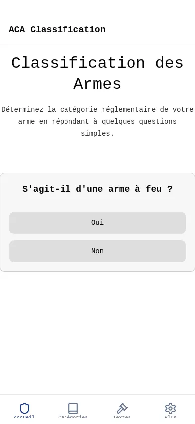 Armes Classification App