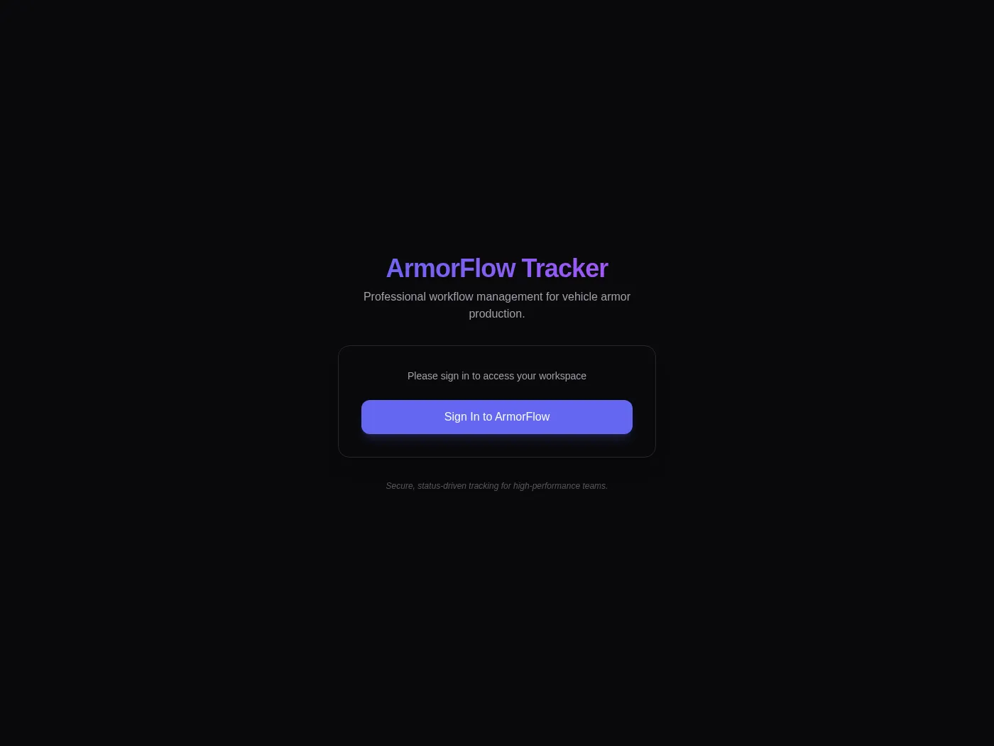 ArmorFlow Tracker