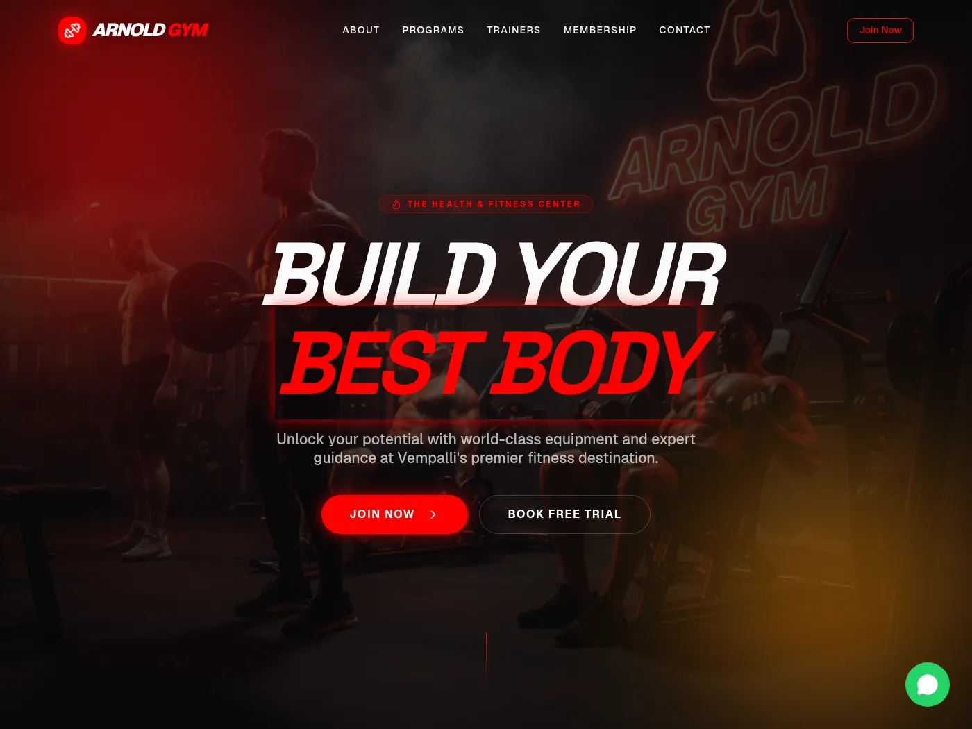 ARNOLD Gym Cinematic Website