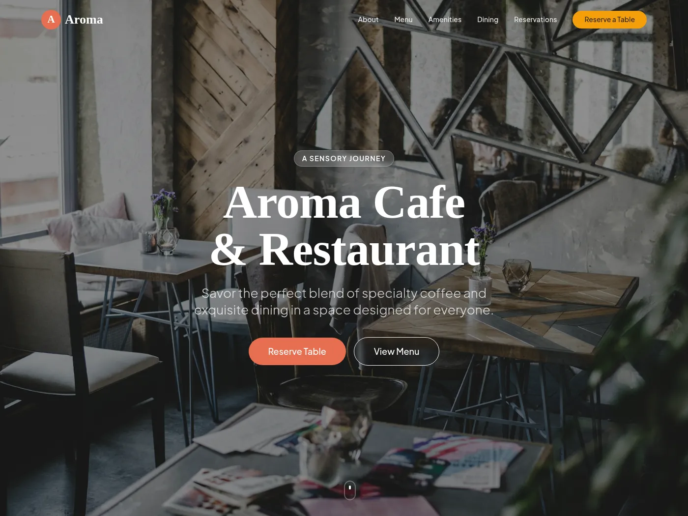 Aroma Cafe Website