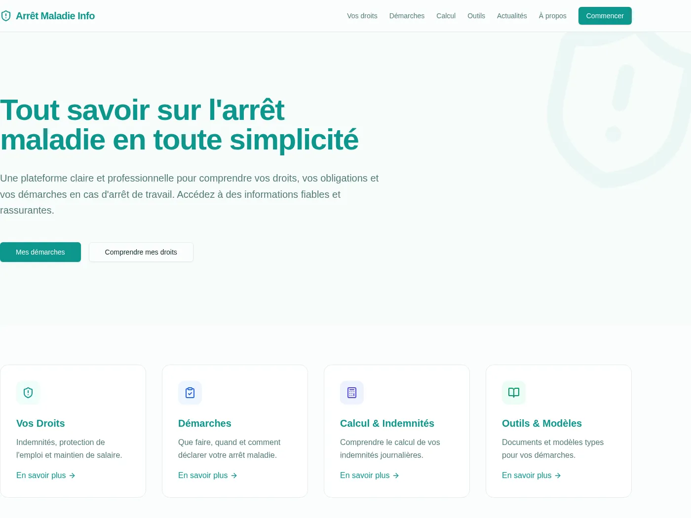 Arrêt Maladie Info Hub