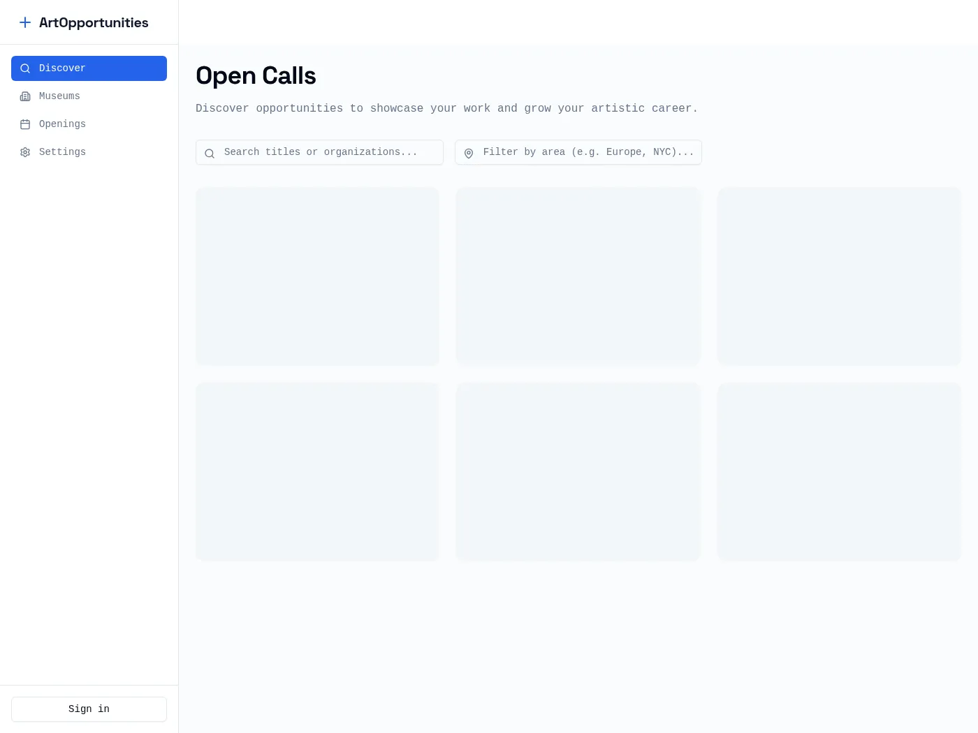 ArtOpportunities Finder
