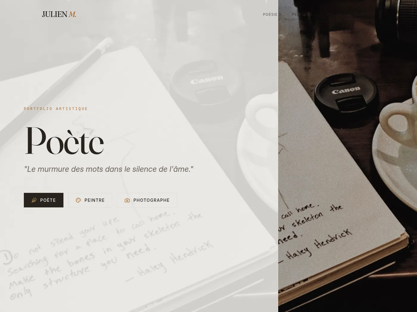 Artistic Portfolio Website