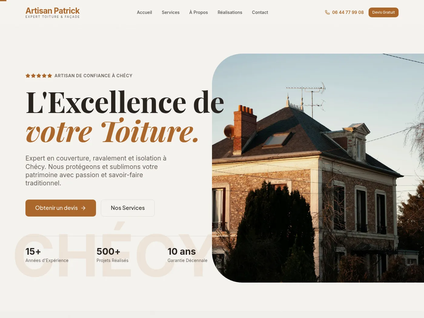 Artisan Patrick Roofing Site