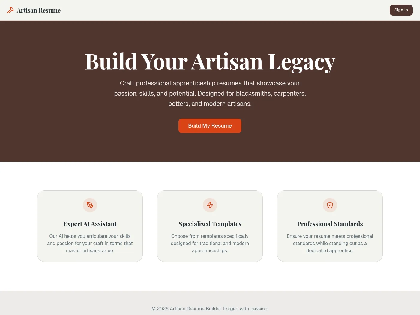 Artisan Resume Builder