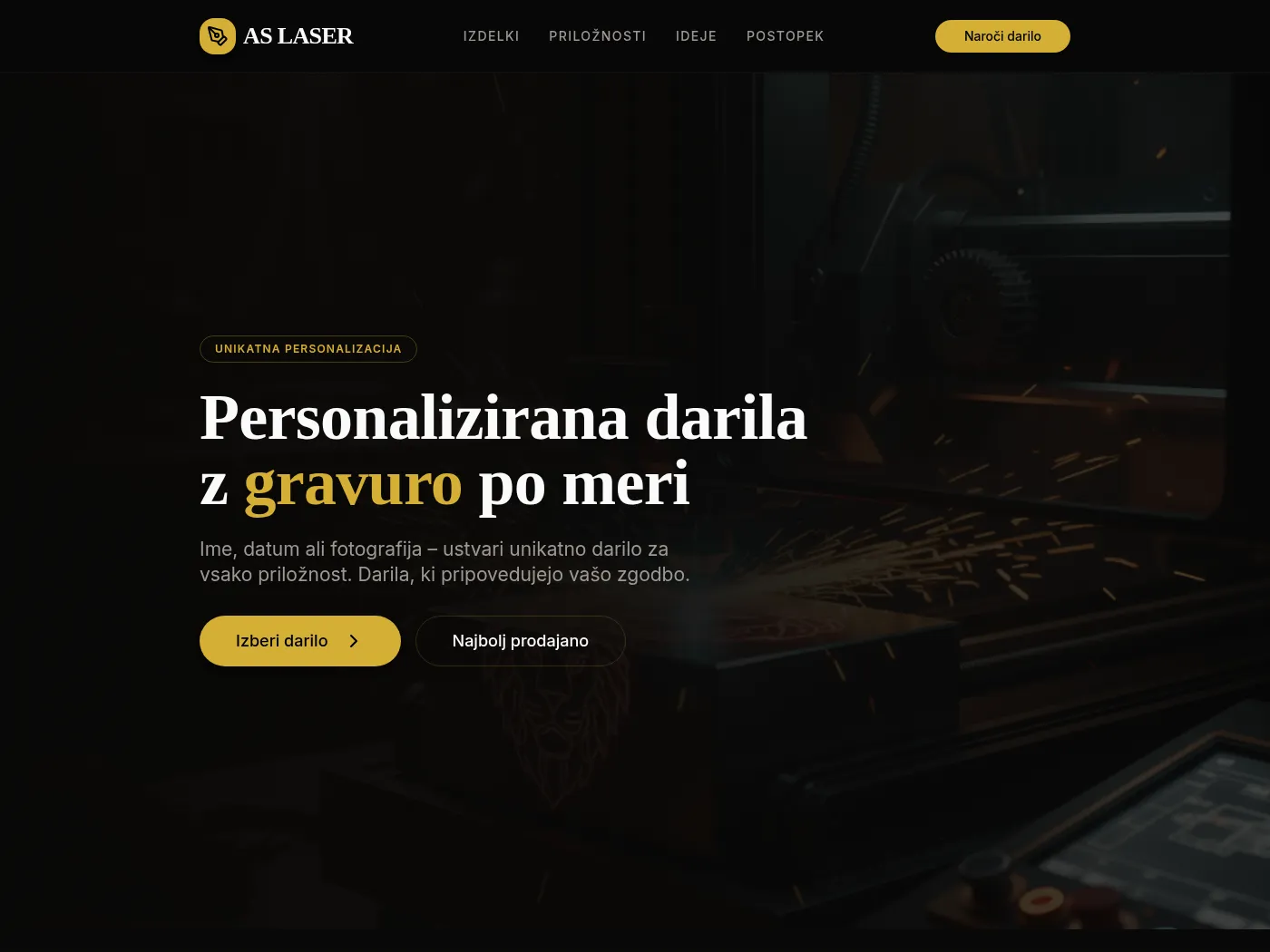 AS Laser Landing Page