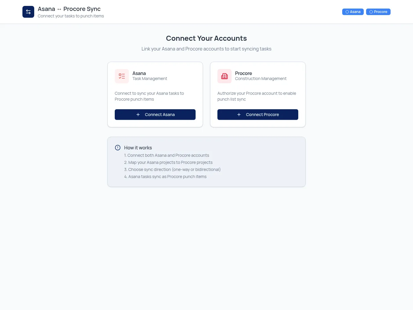 Asana-Procore Sync