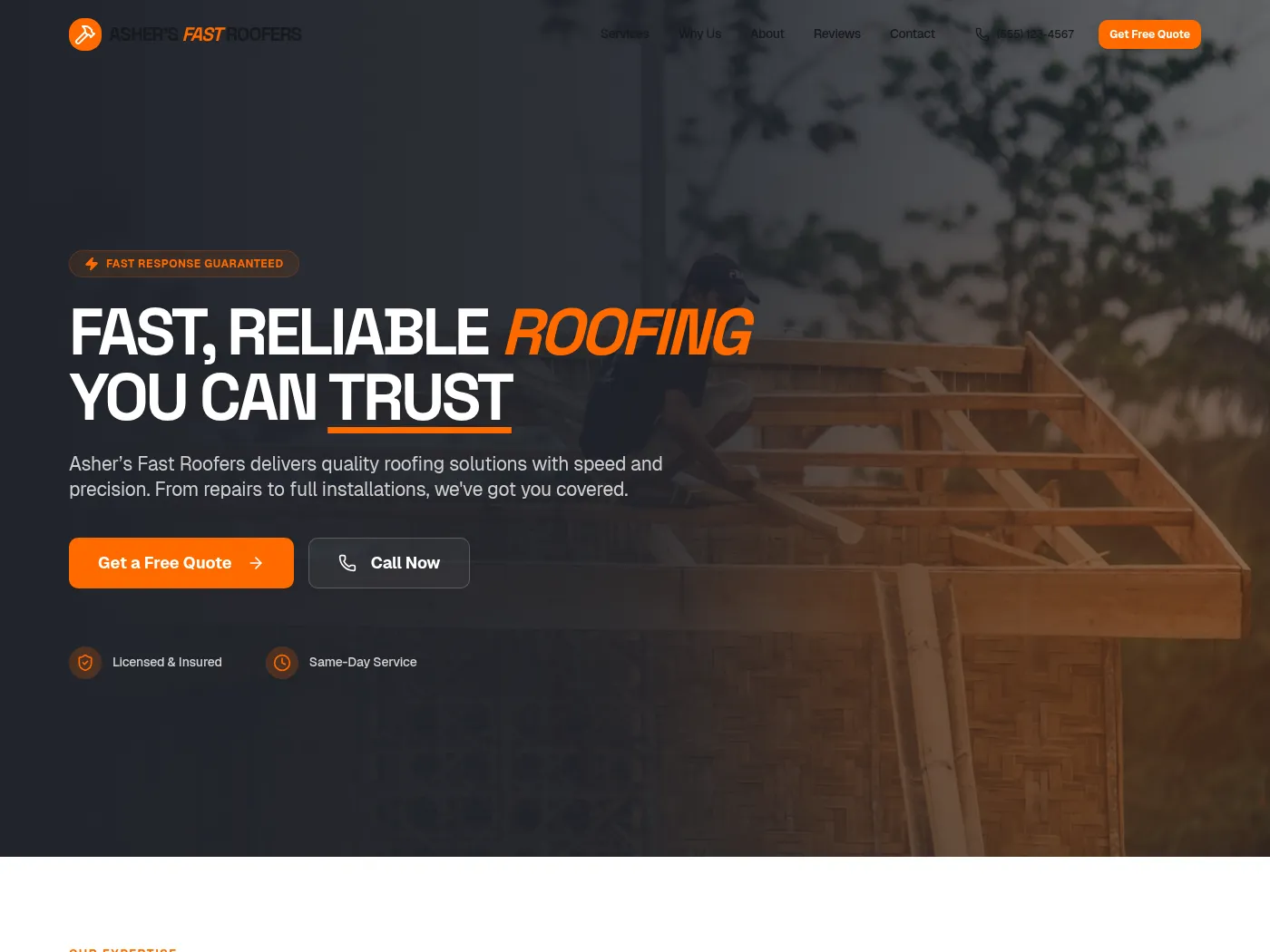 Asher’s Fast Roofers Web