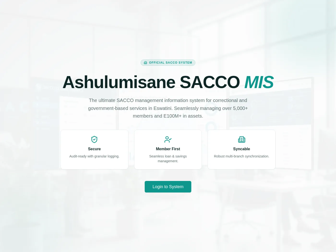 Ashulumisane SACCO MIS