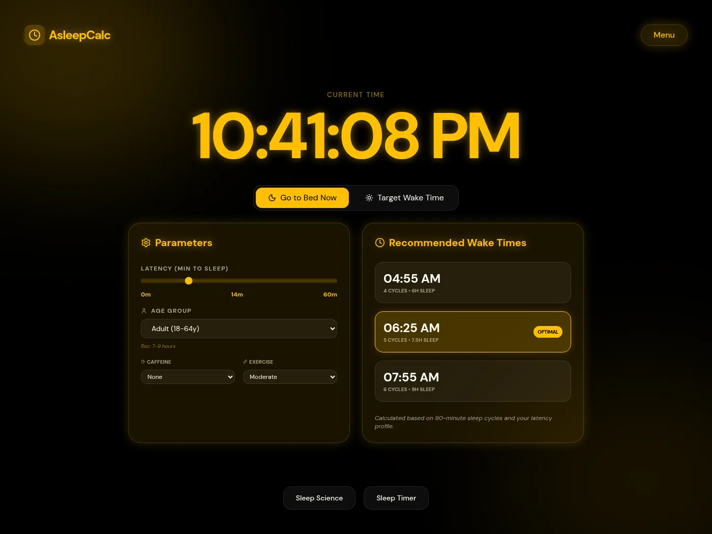 AsleepCalc Sleep Optimizer