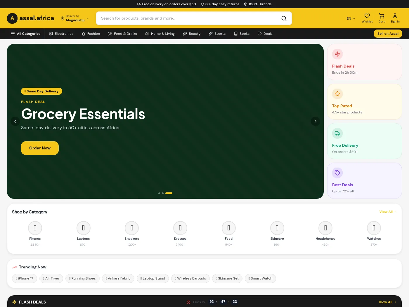 Assal.Africa E-Com Dashboard
