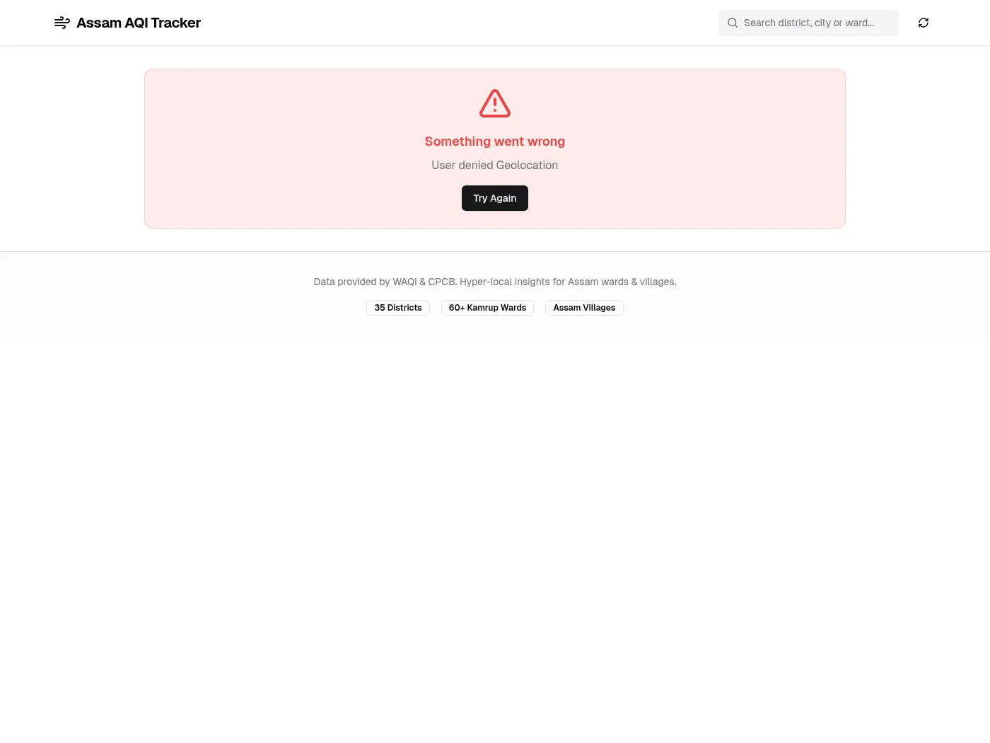Assam AQI Tracker