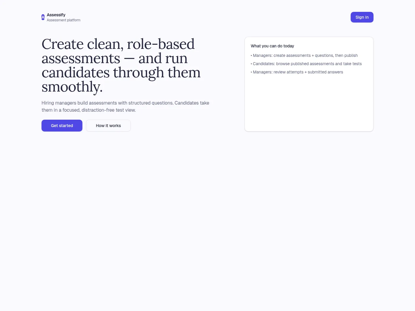 Assessify Platform