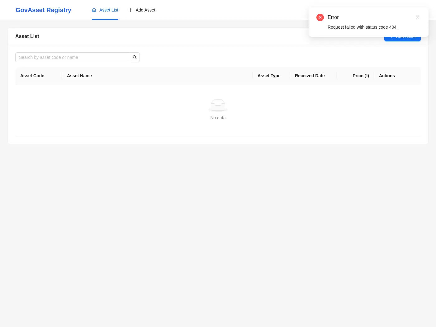 GovAsset Registry UI