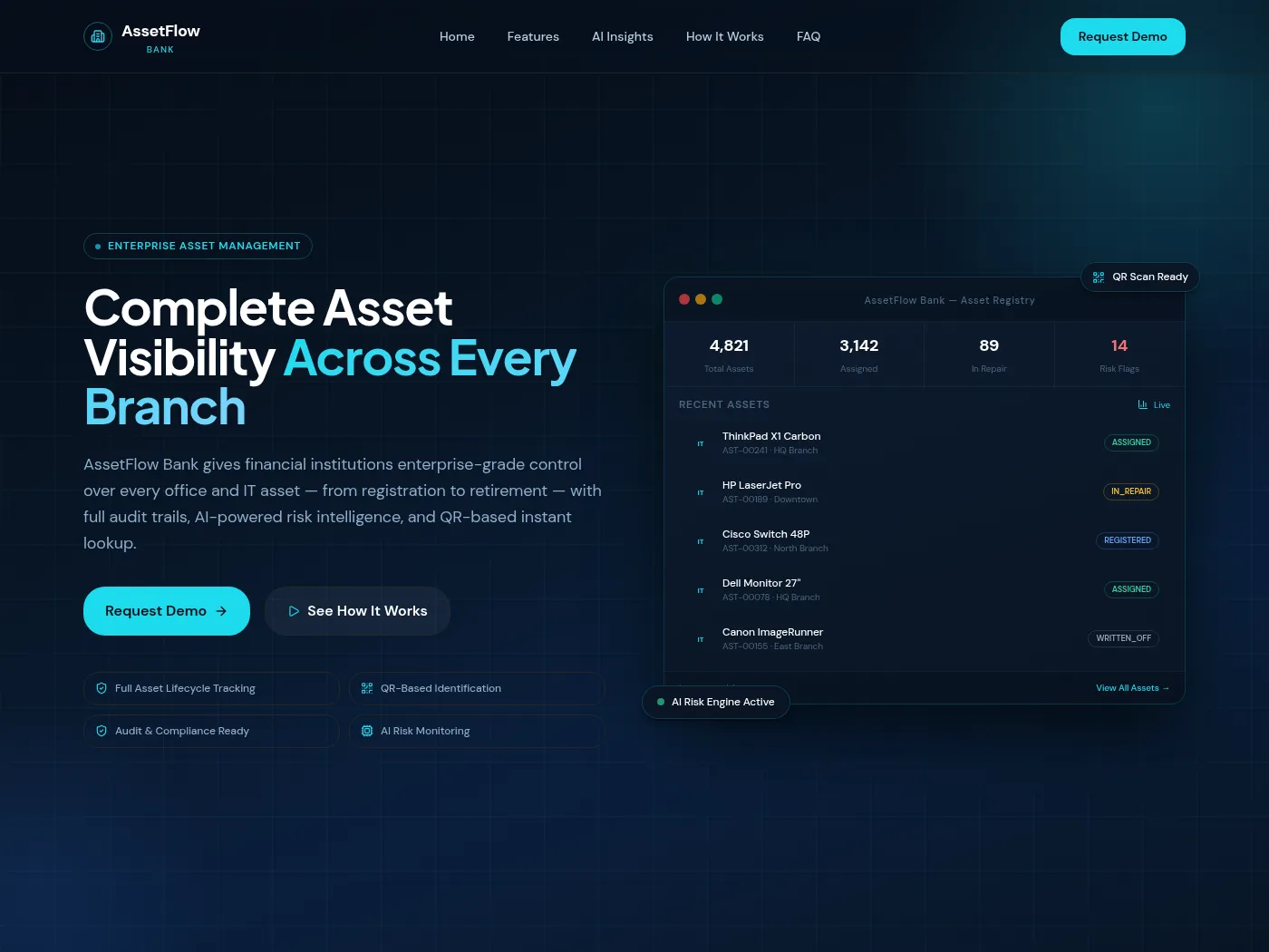 AssetFlow Bank Landing