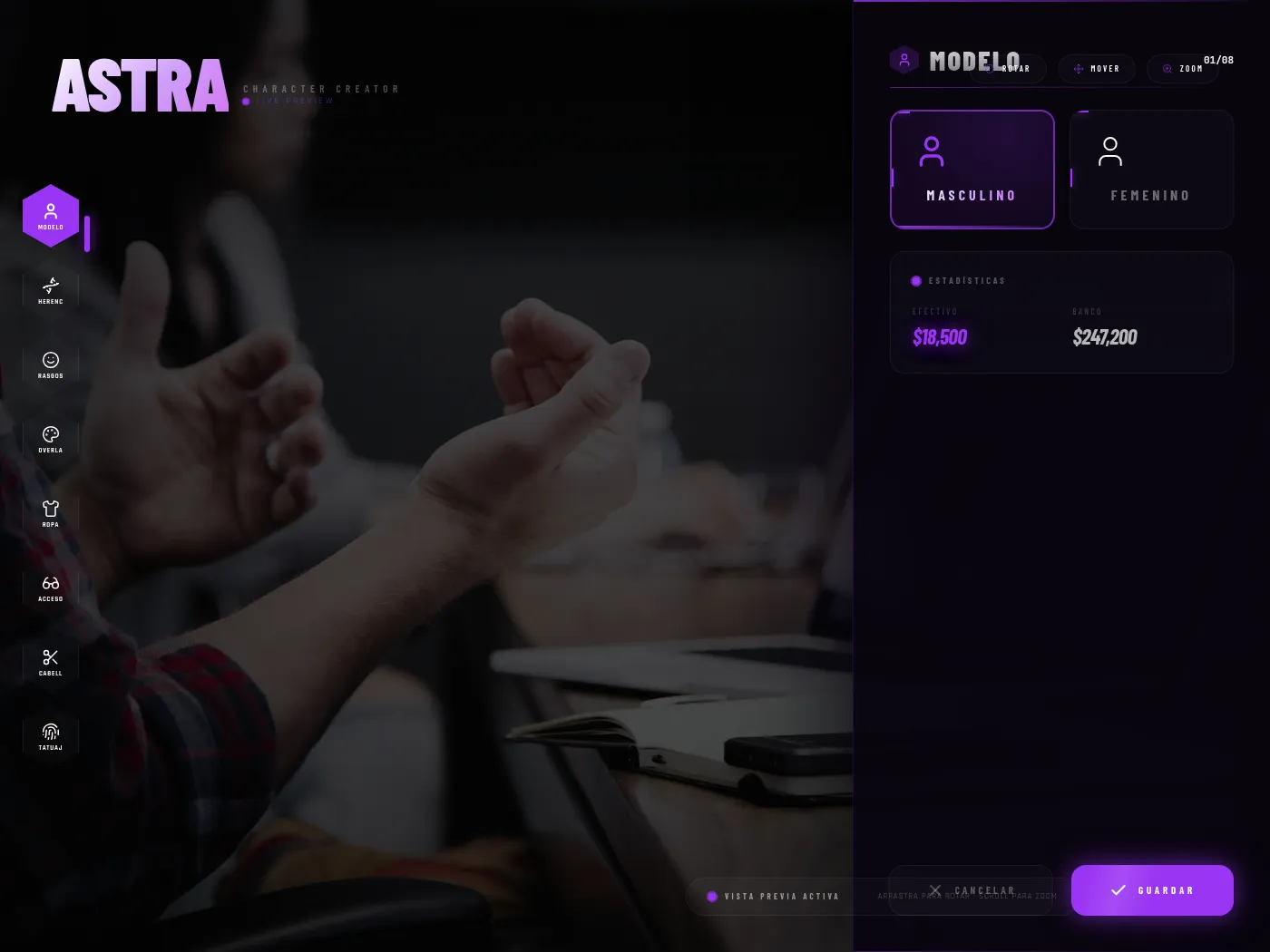 Astra Character Creator