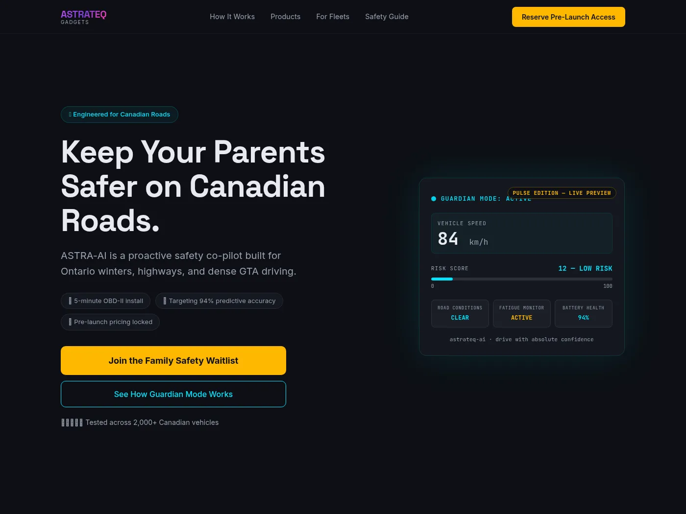Astrateq Prelaunch Page