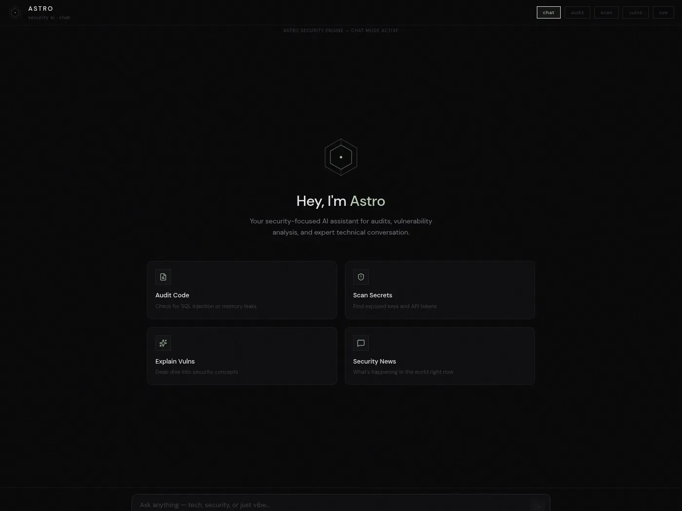 Astro Security AI Chat