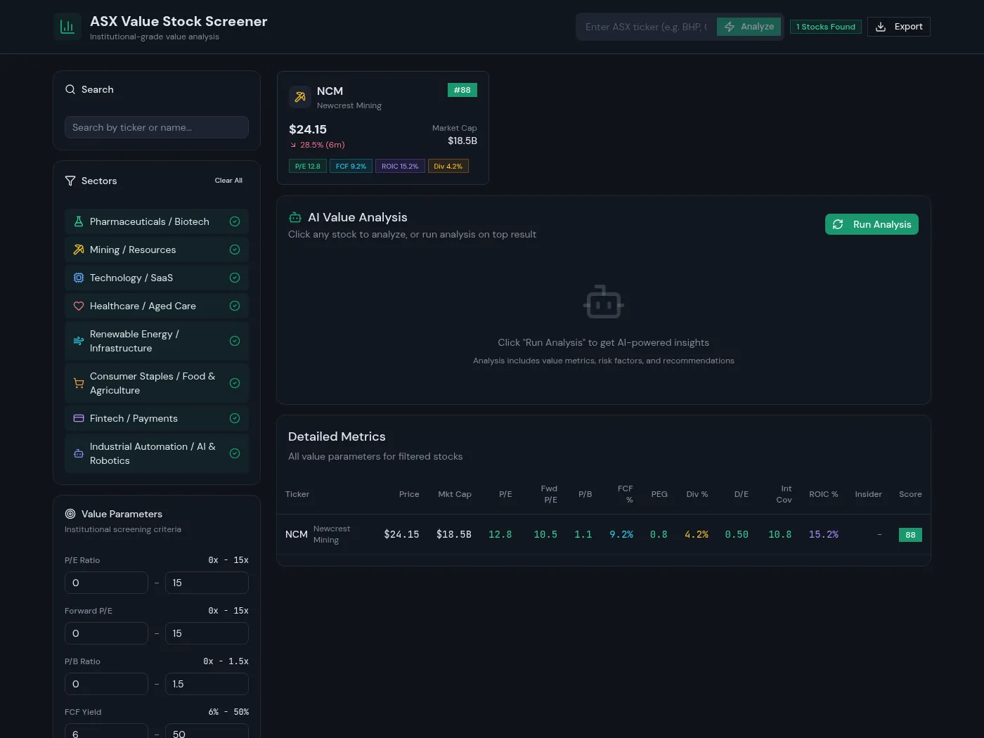 Value Stock Screen