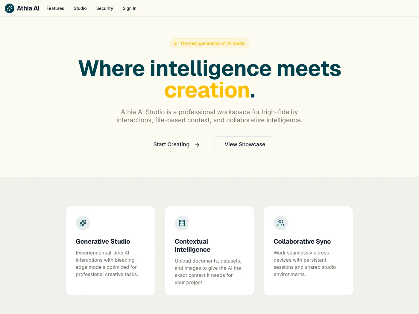 Athia AI Studio
